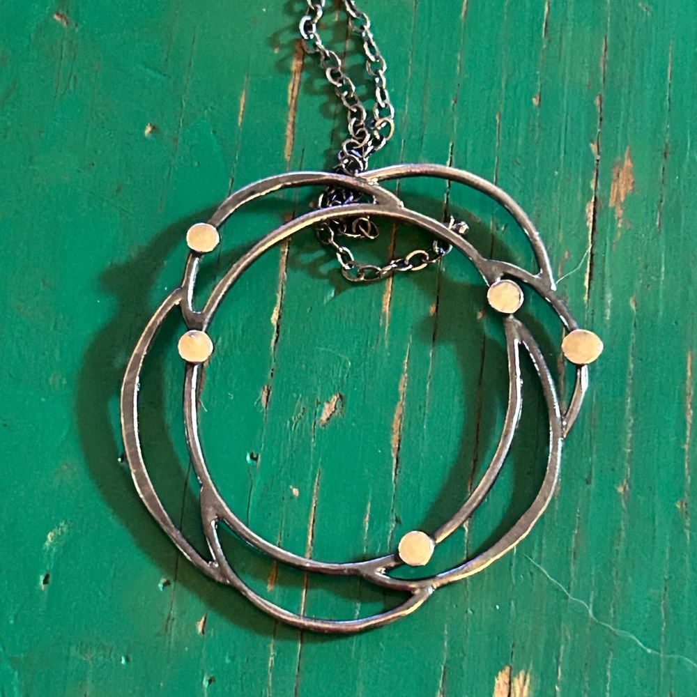 Alice Scott Symbology Necklace Sterling And 14k Gold - Gem